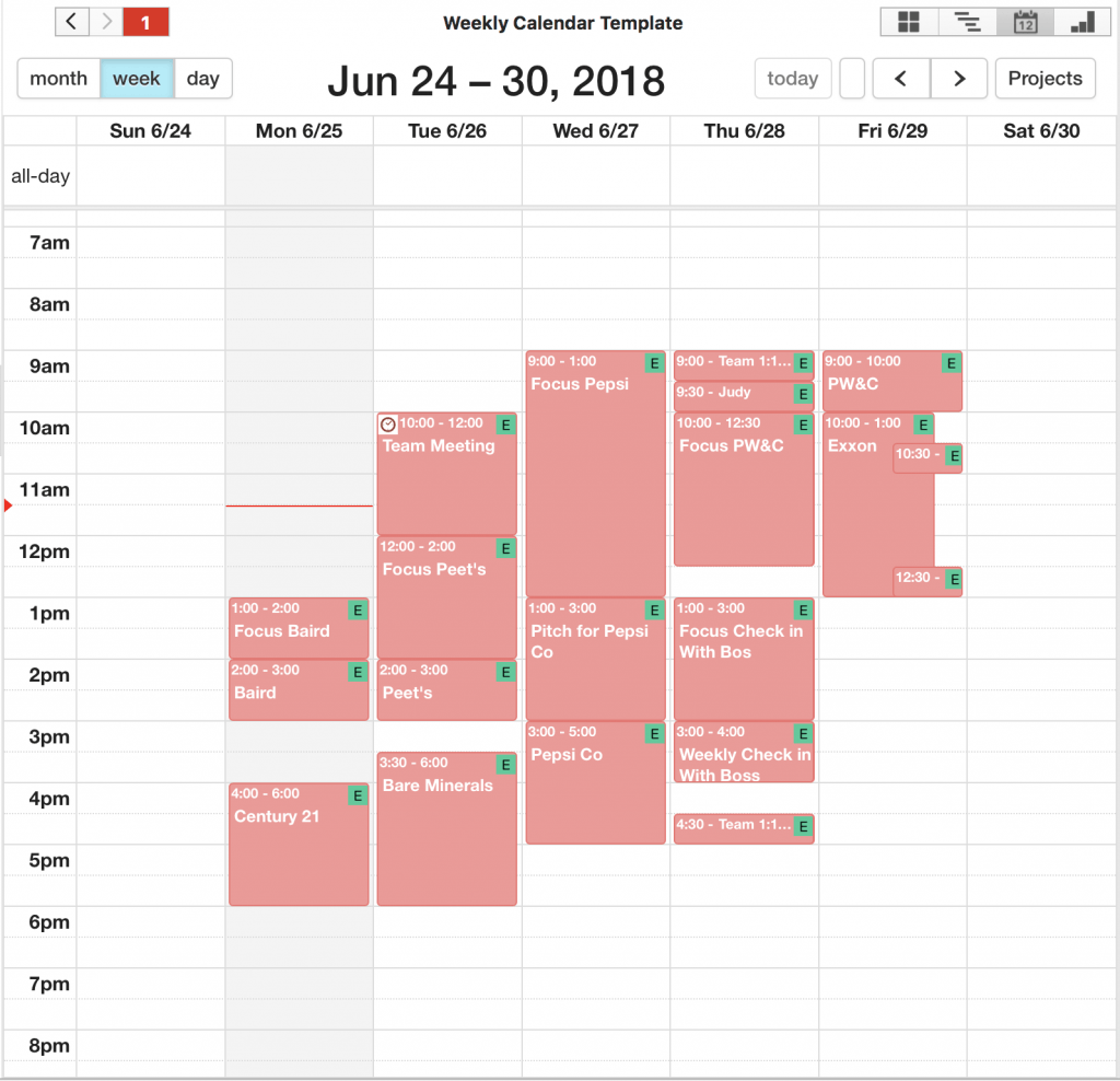 Weekly Calendar Template Templates.App